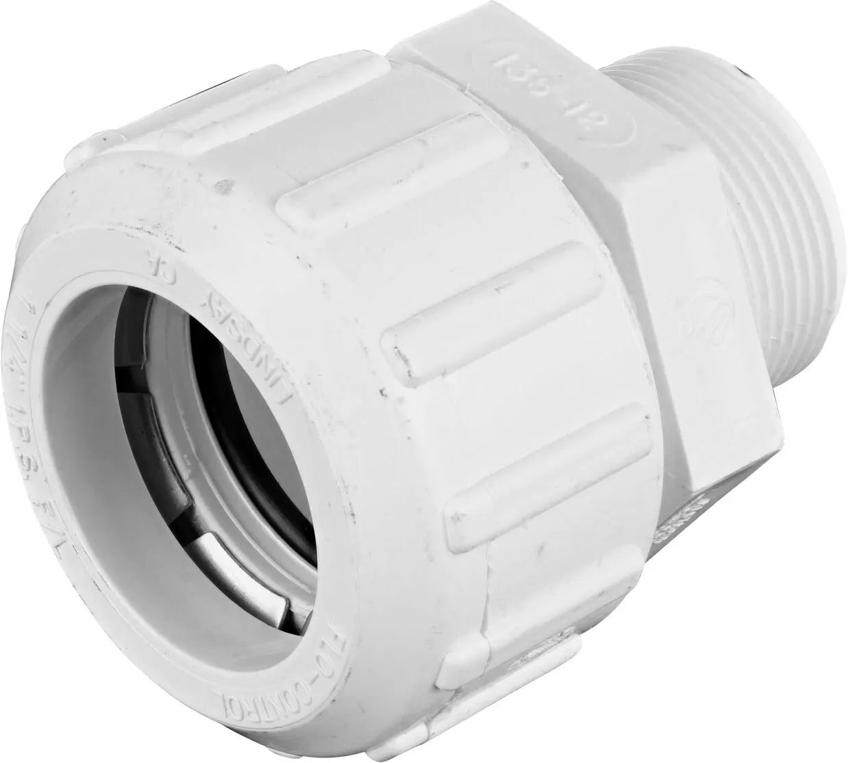 Flo-Lock™ PVC Gripper Adapter, 1-1/4 in. IPS X 1-1/4 in. IPS MPT, White